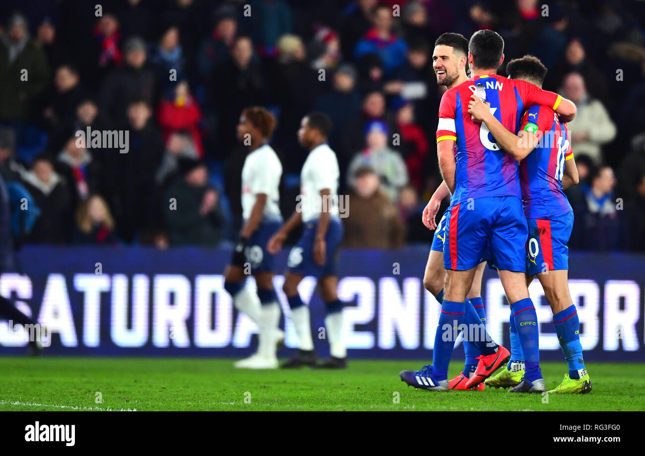Crystal Palace's Martin Kelly (third right) and team-mates celebrate ...