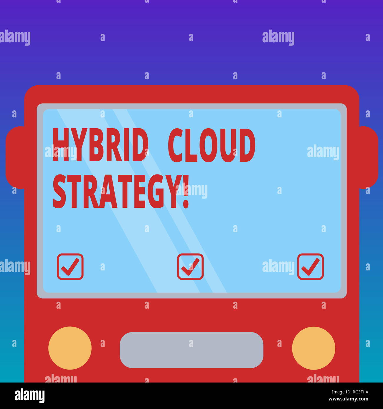 Handwriting text Hybrid Cloud Strategy. Concept meaning Cloud computing ...