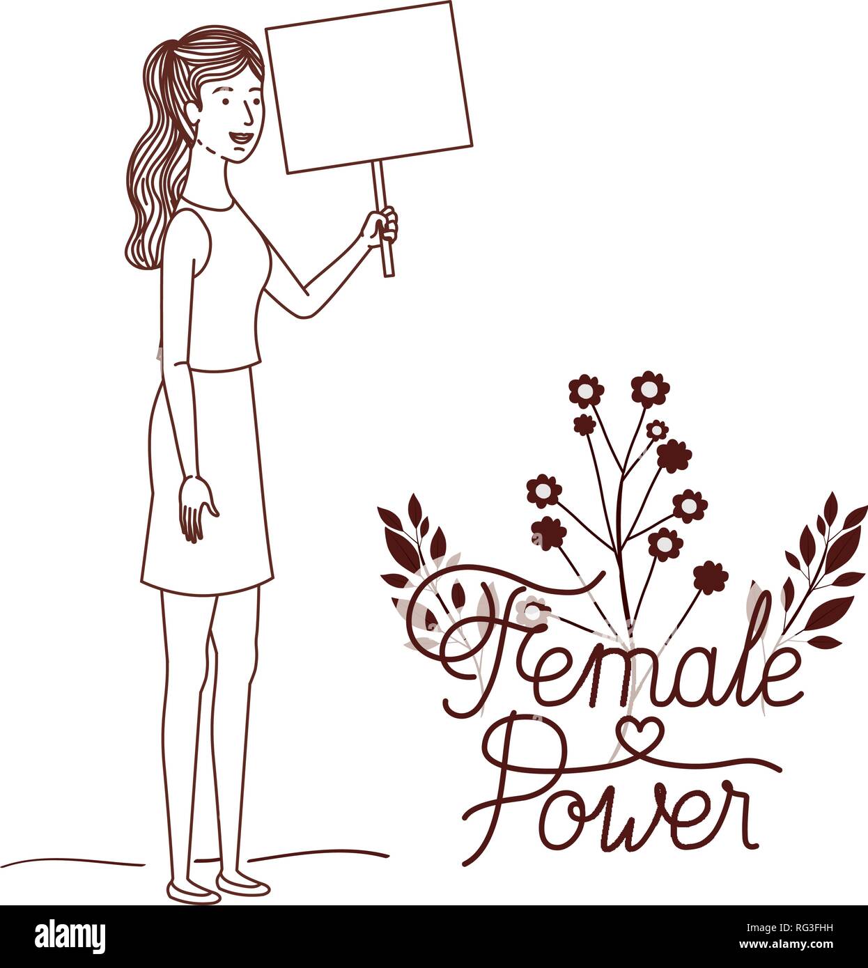 woman with label female power character Stock Vector Image & Art - Alamy