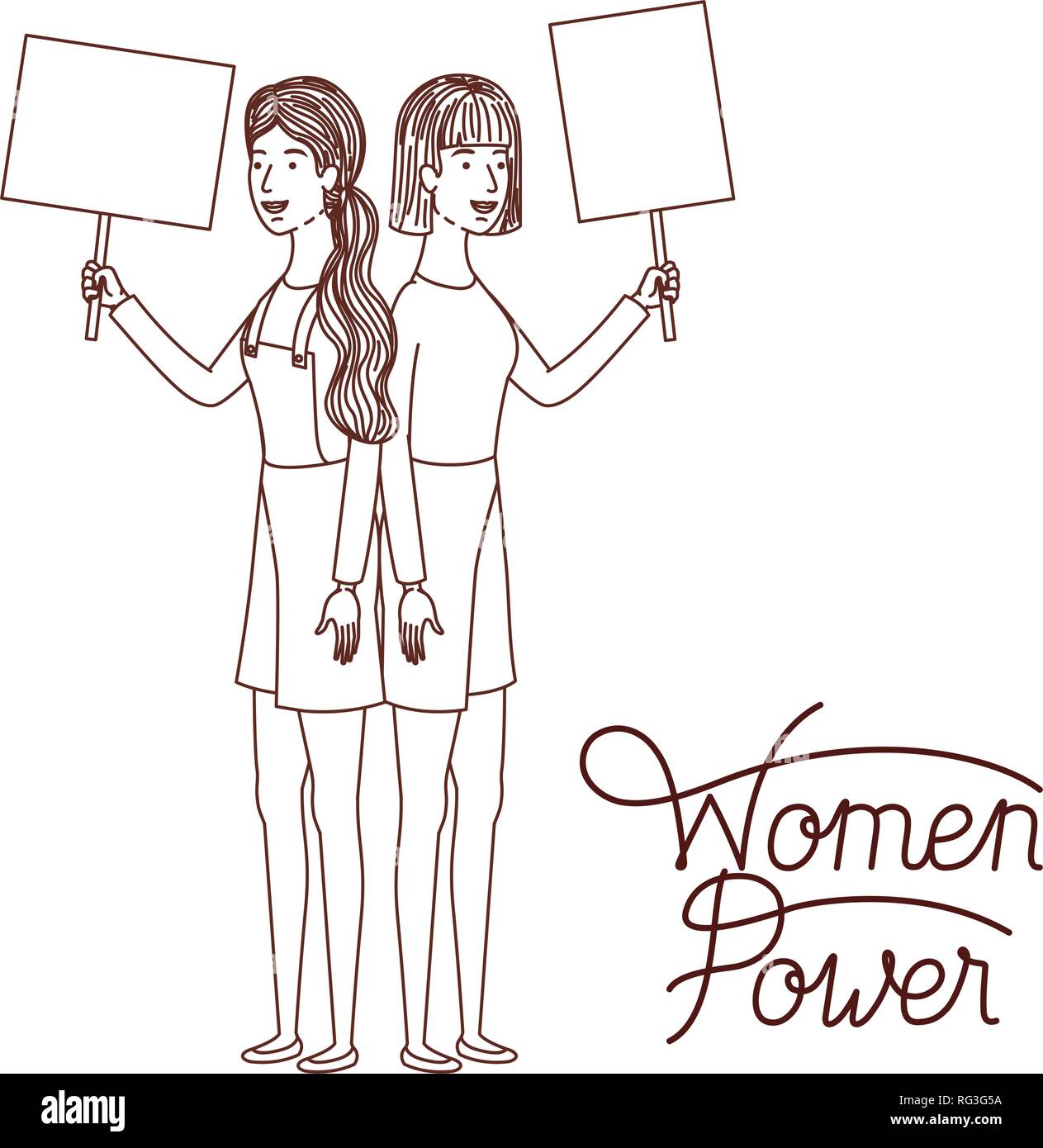 women with label women power character Stock Vector Image & Art - Alamy