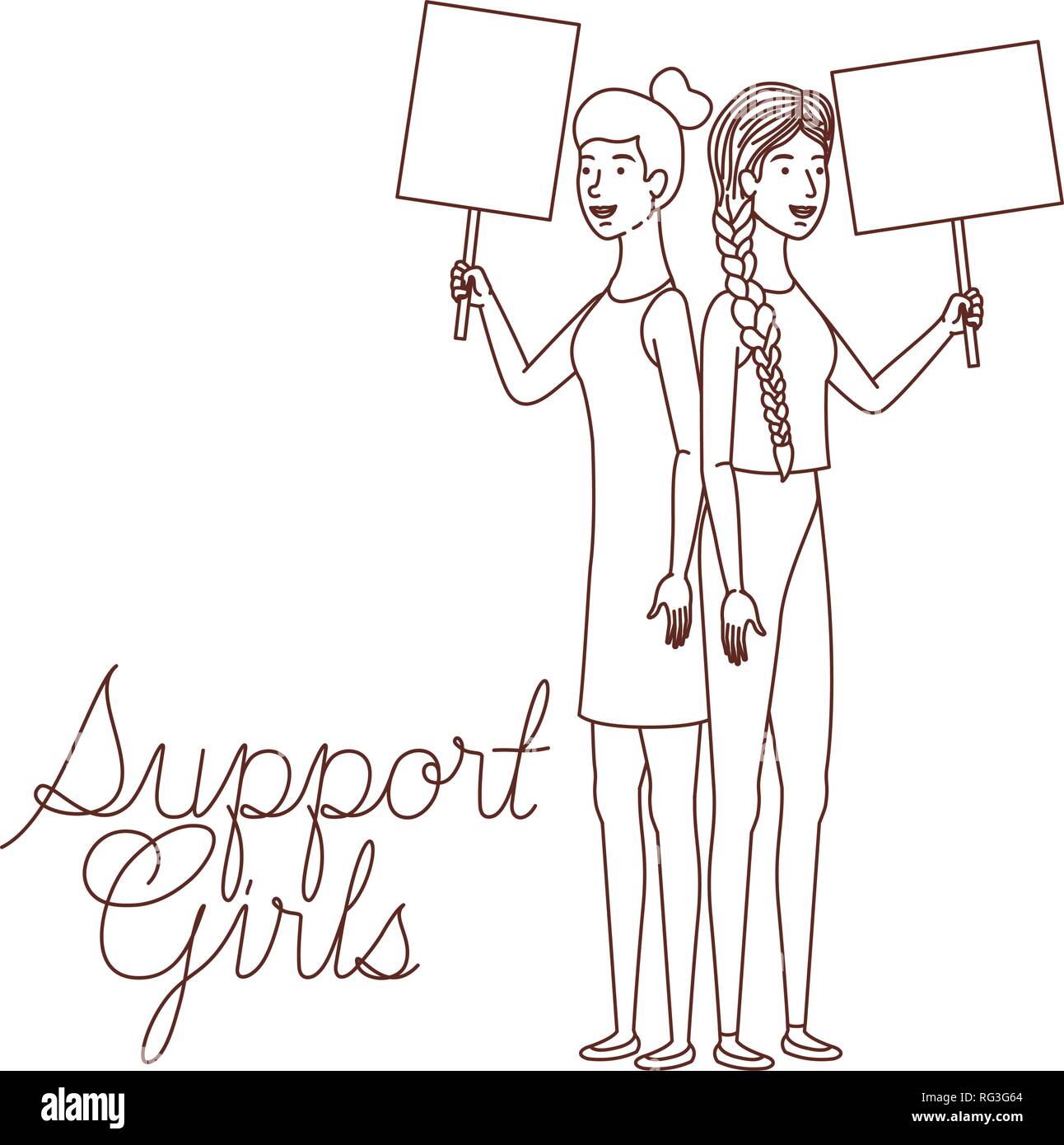 Women label support girl hi-res stock photography and images - Alamy
