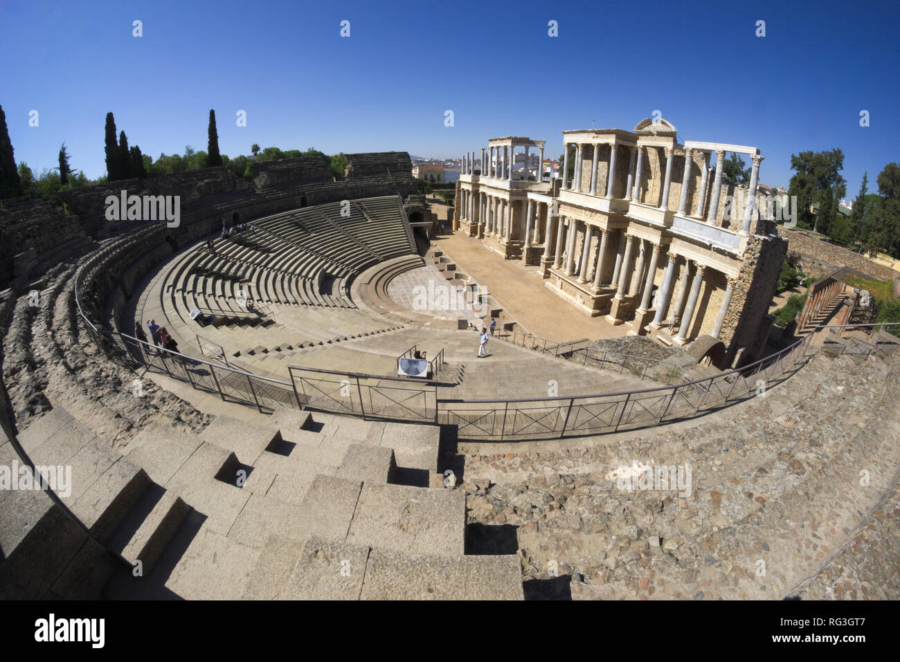 Roman amphitheatre in Merida Spain Stock Photo - Alamy
