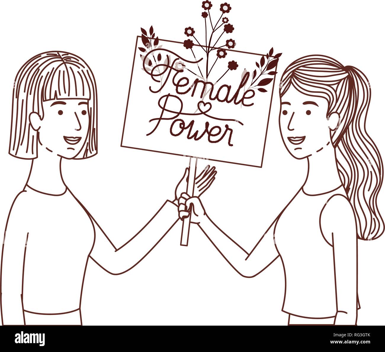 women with label female power character Stock Vector Image & Art - Alamy