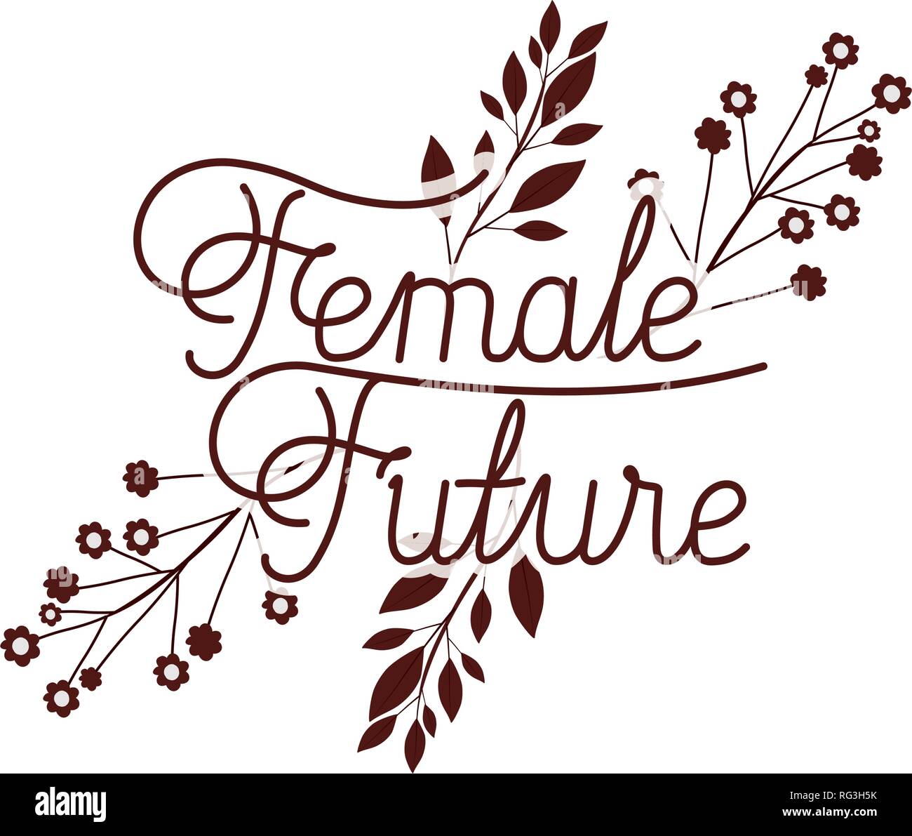 female future label with flower isolated icon Stock Vector Image & Art ...