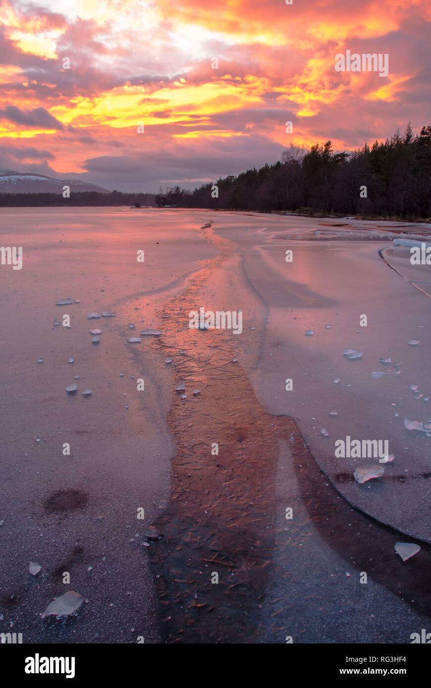 Sunset at loch morlich beach hi-res stock photography and images - Alamy