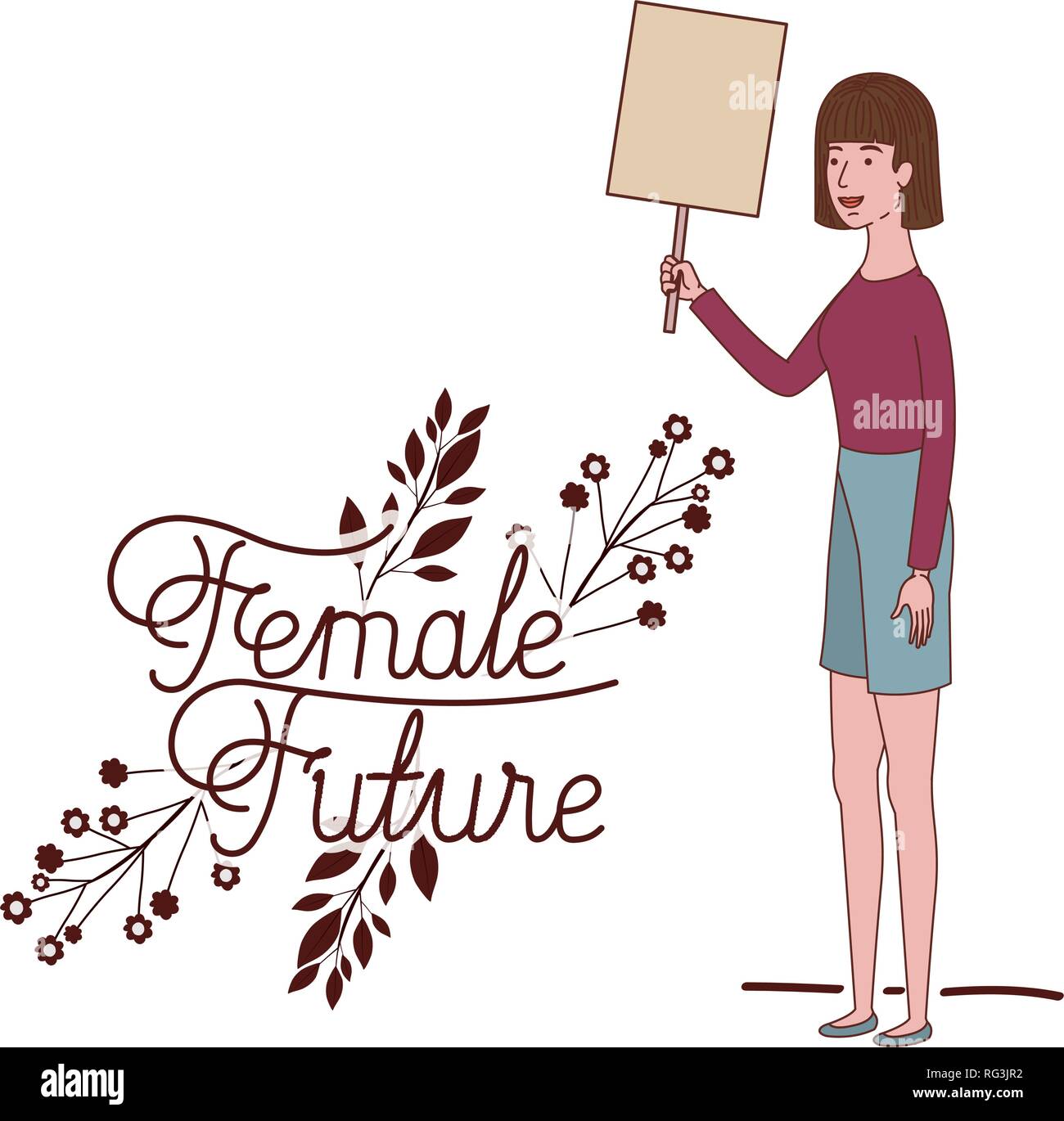 woman with label female future character Stock Vector Image & Art - Alamy