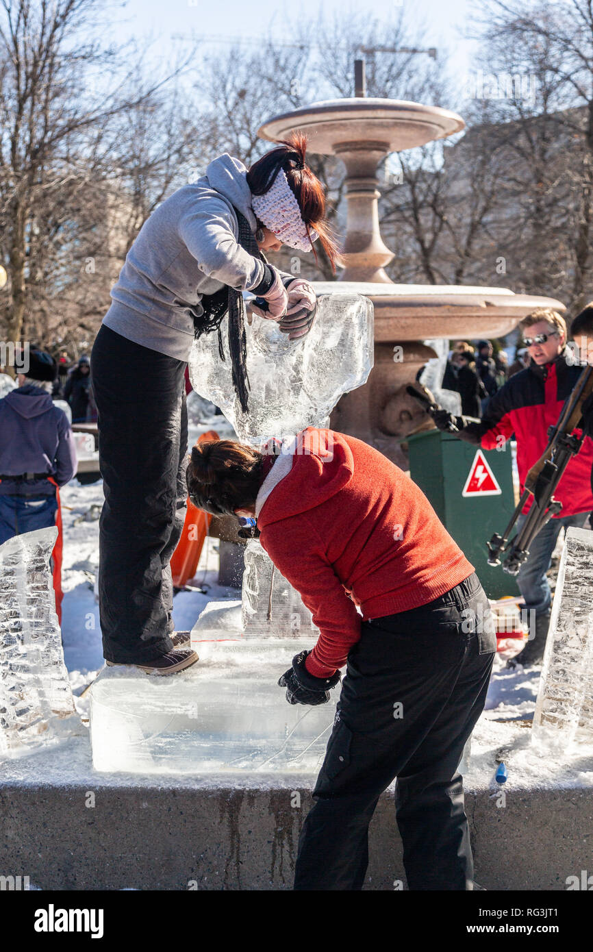 Ice carving competition winterlude festival hi-res stock photography ...