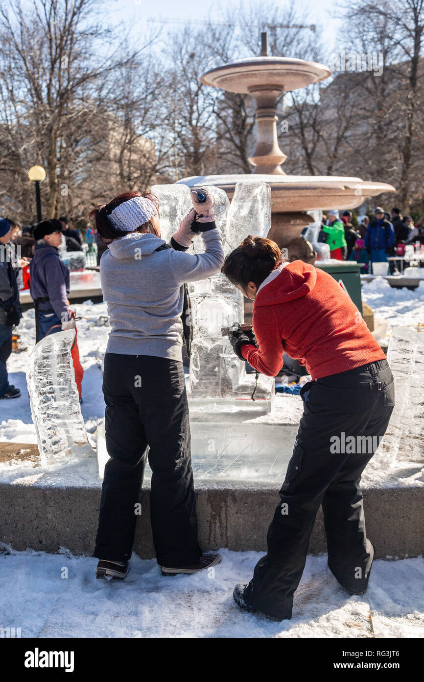 Ice carving competition winterlude festival hi-res stock photography ...