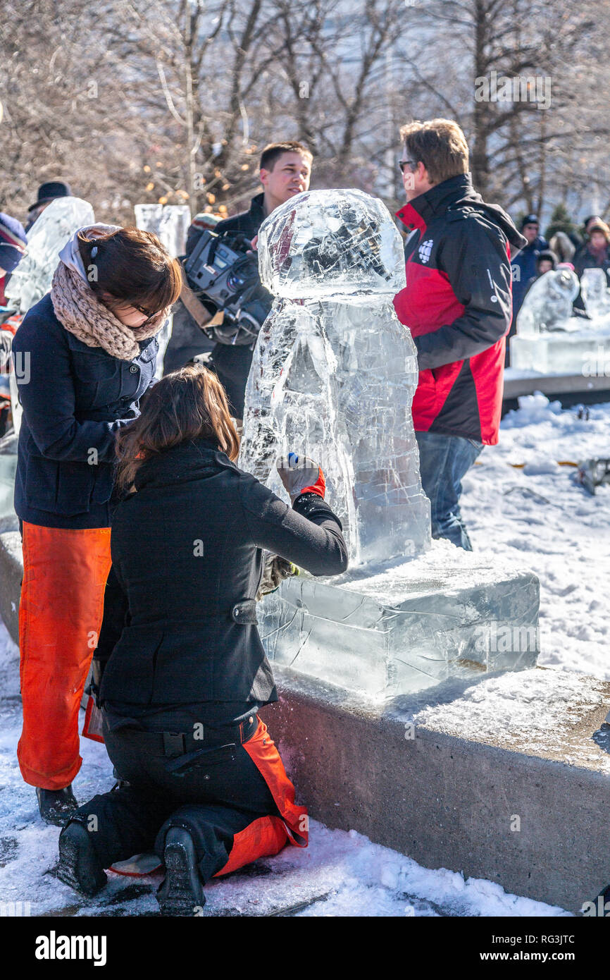 Ice carving competition winterlude festival hi-res stock photography ...