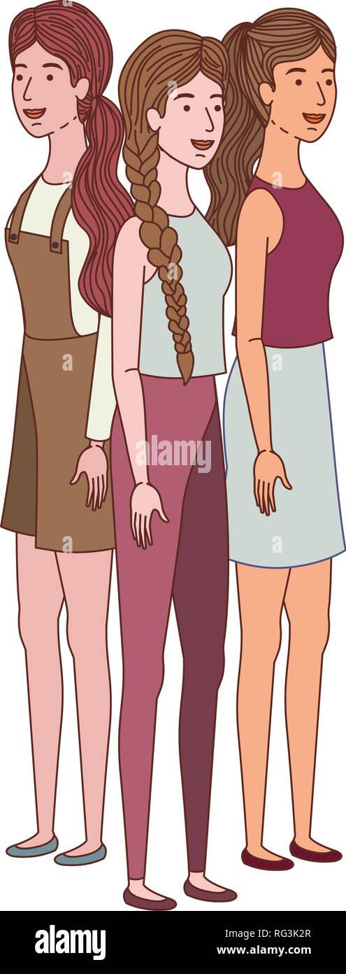 young women standing avatar character Stock Vector Image & Art - Alamy