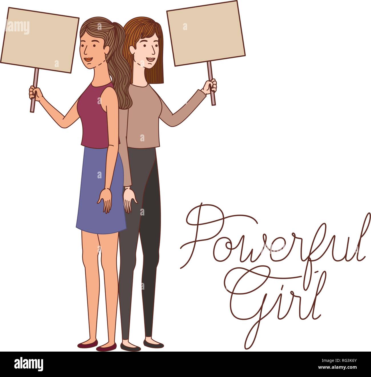 women with label powerful girl character Stock Vector Image & Art - Alamy