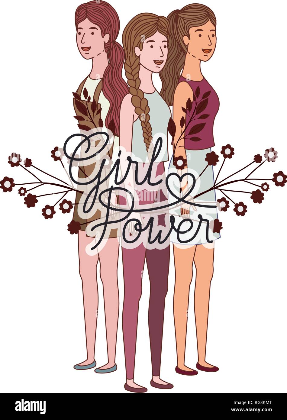 women with label girl power avatar character Stock Vector Image & Art ...