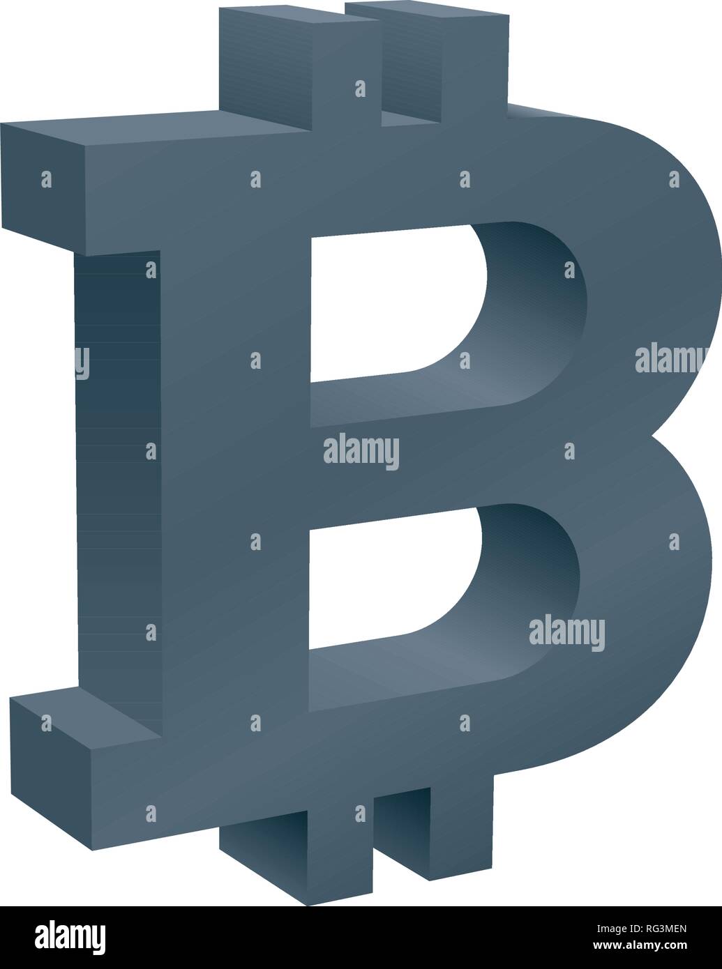 Three dimensional crypto currency symbol on white background. Currency ...