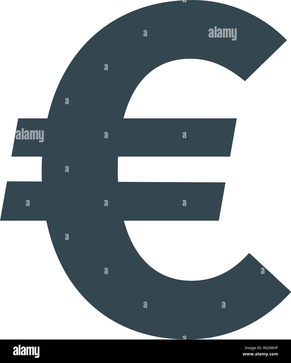 Simple euro symbol on white background. Currency icon design Stock ...