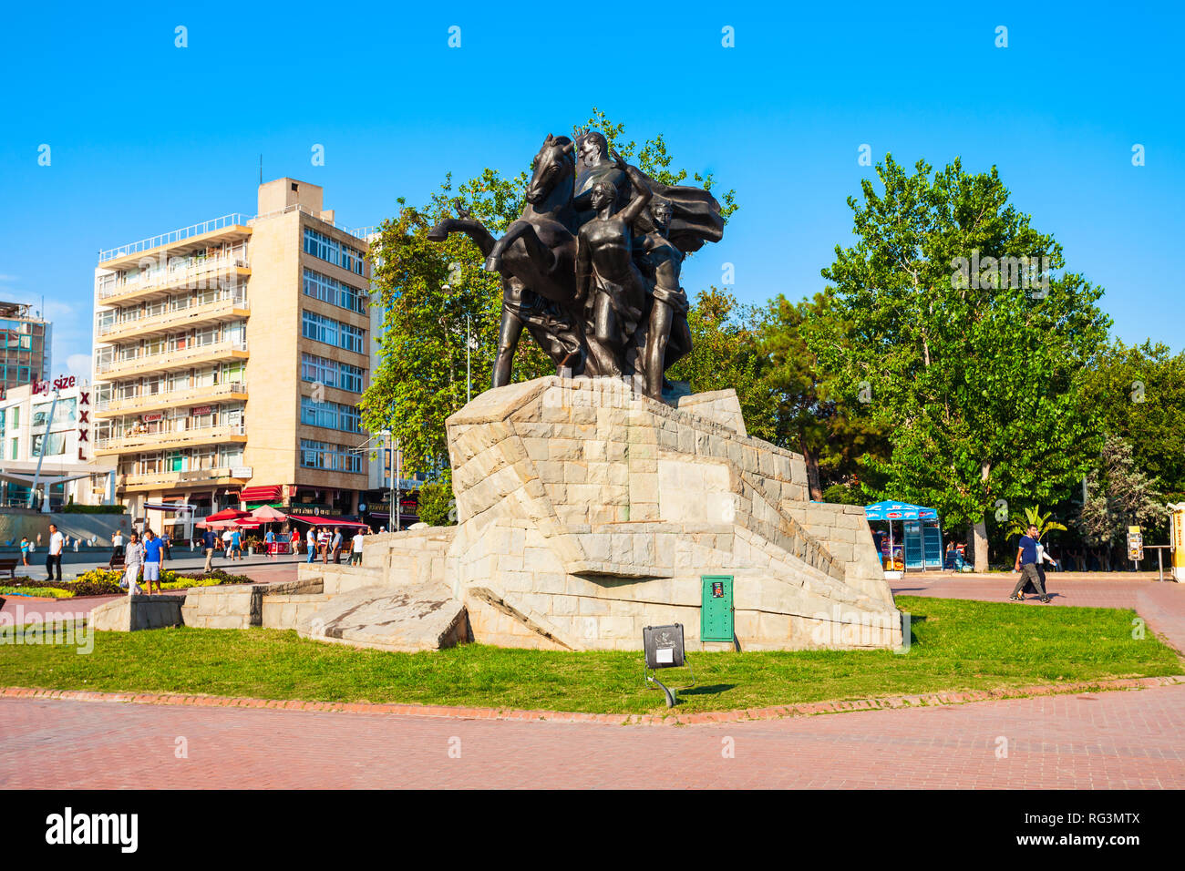 ANTALYA, TURKEY - SEPTEMBER 14, 2014: Republic Square is a main square ...