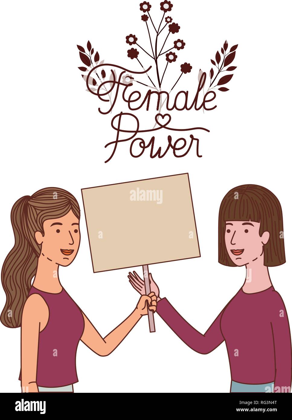 women with label female power character Stock Vector Image & Art - Alamy