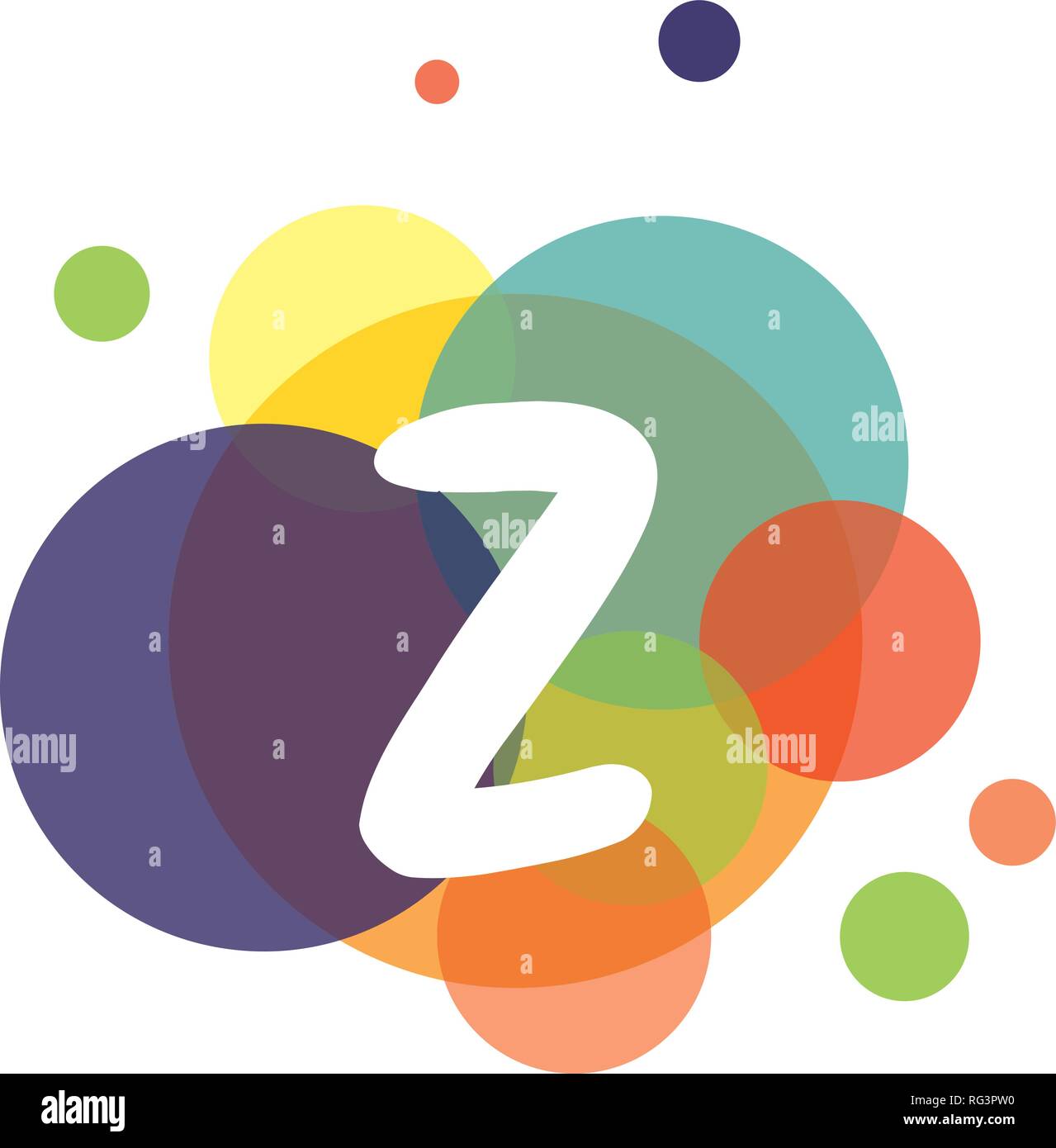 Bright and colorful image of the letter Z, against the background of ...