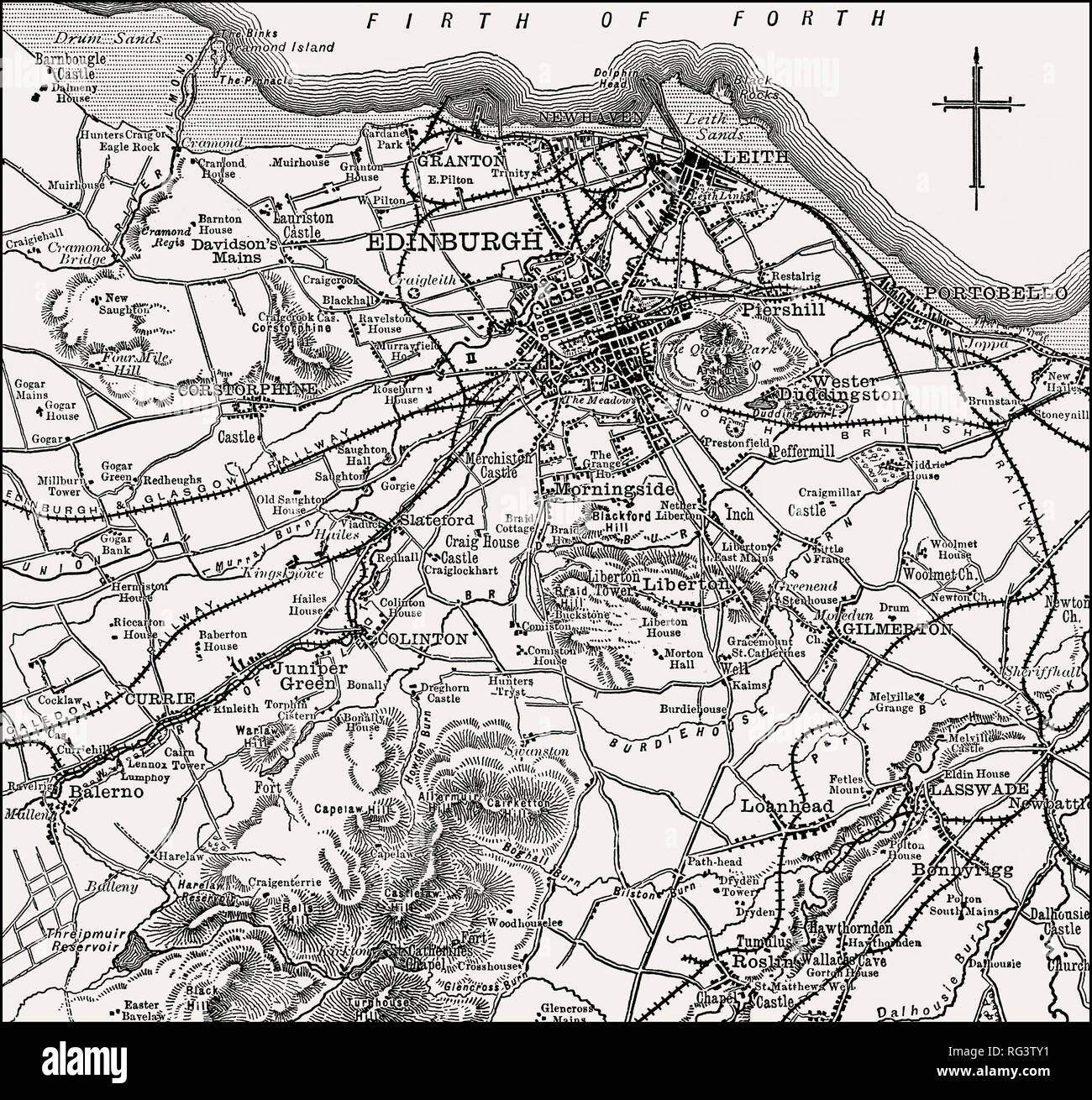 Old edinburgh map hi-res stock photography and images - Alamy