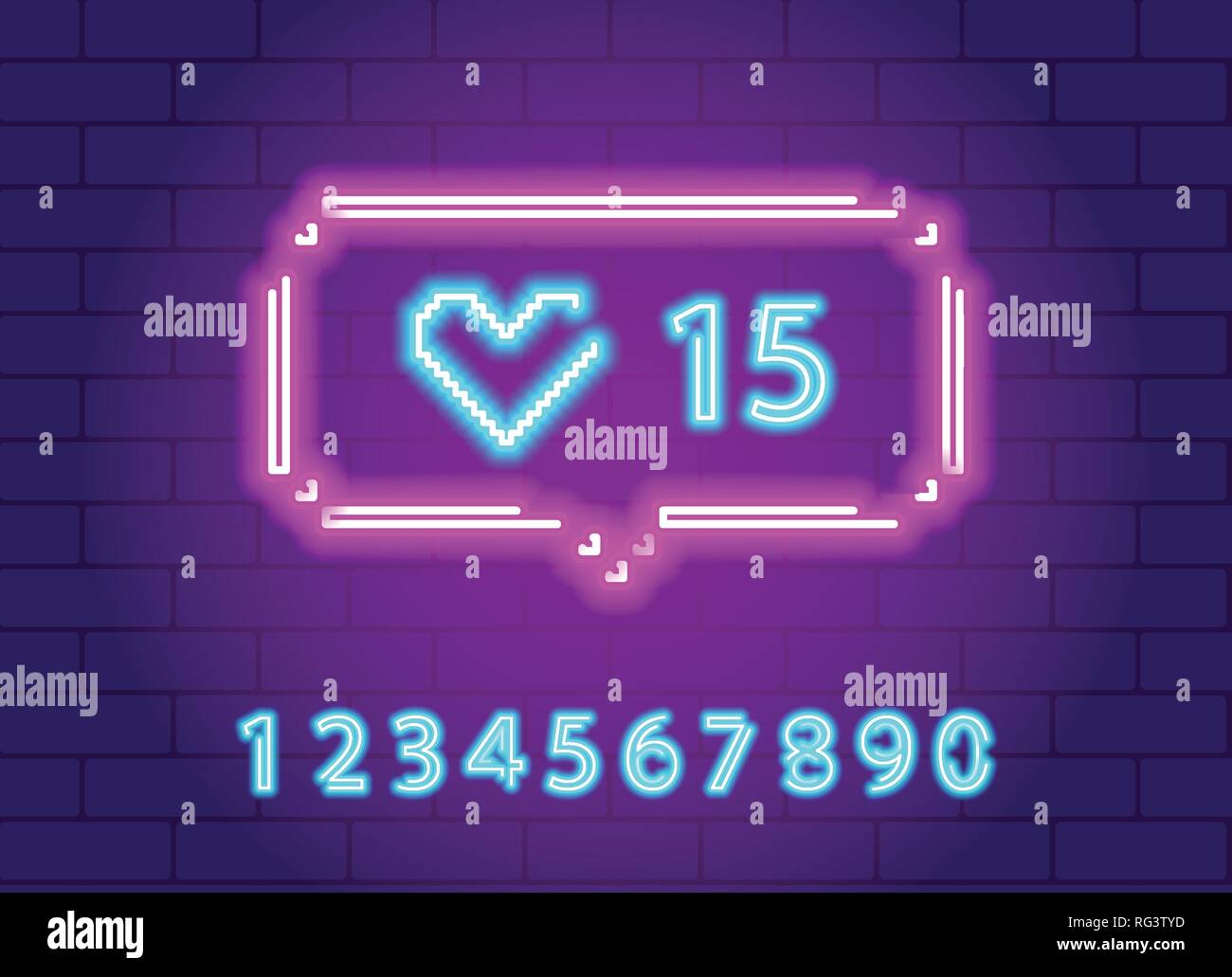 Vector neon light pink bubble with like sign Stock Vector Image & Art ...