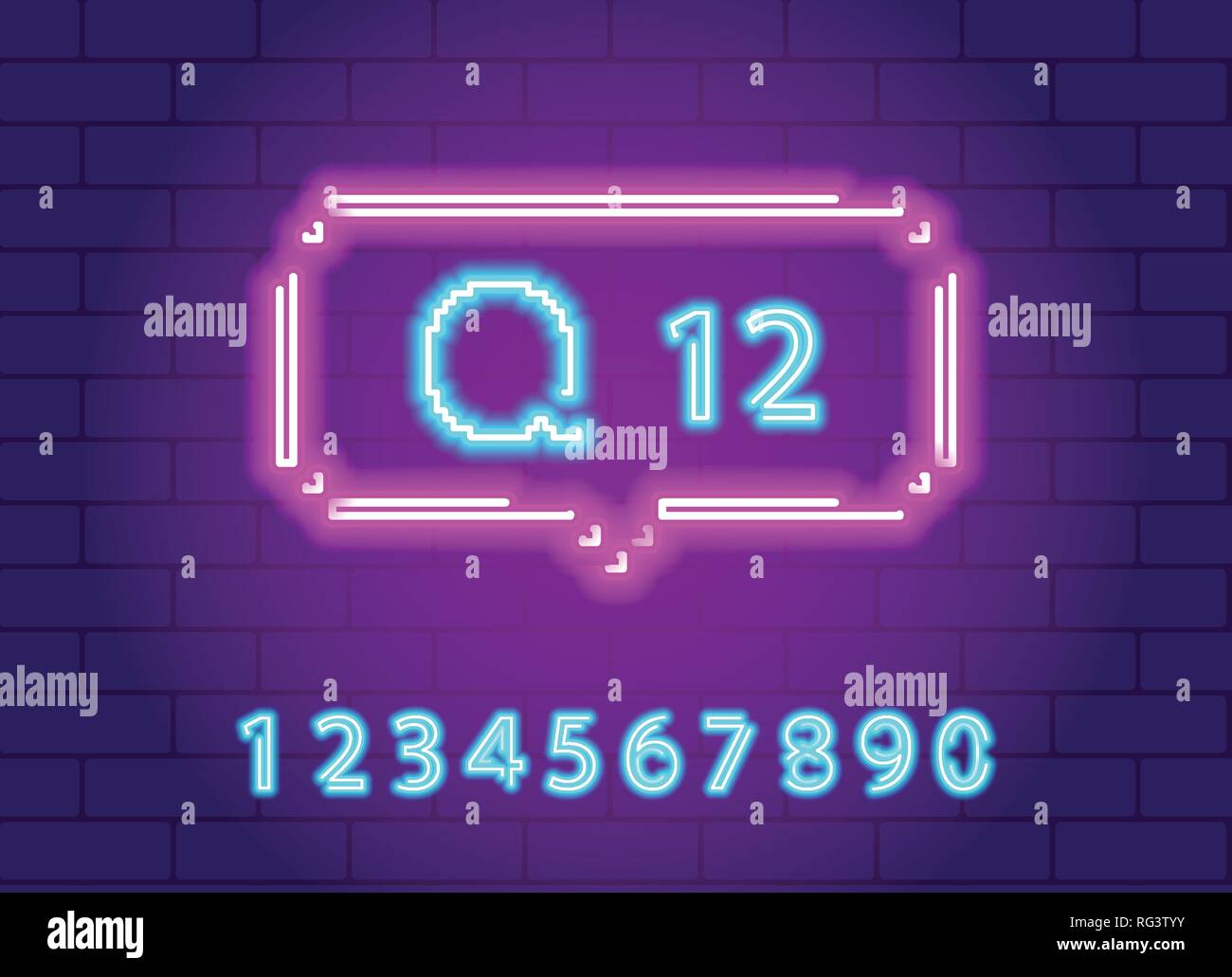 Vector neon light pink bubble with comment sign Stock Vector Image ...