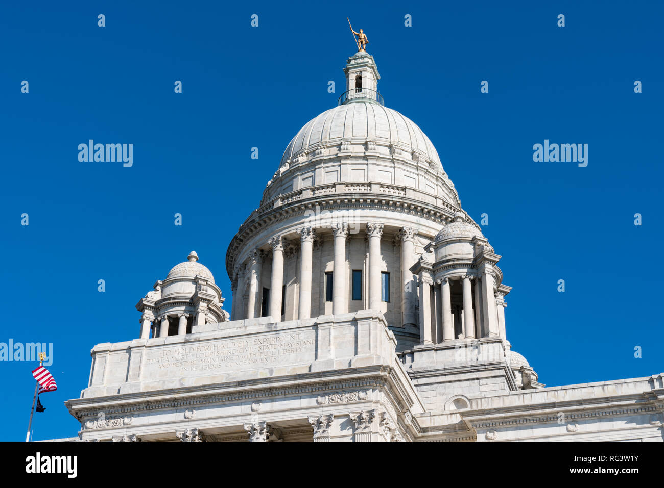 Facade of the Rhode Island State Capitol Building in Providence Stock ...