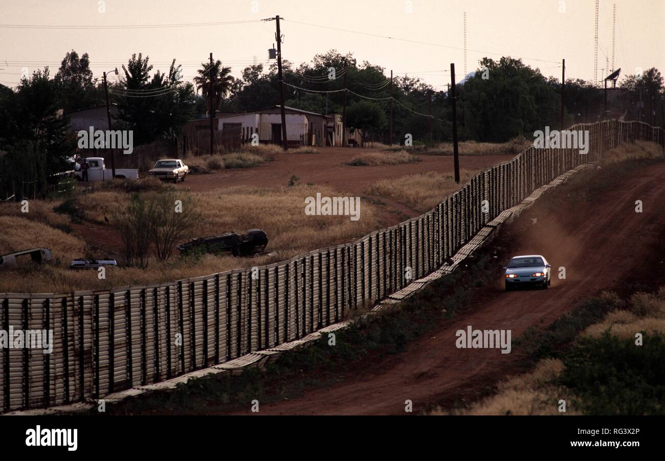 USA, United States of America, Arizona: US-Mecican border near Naco ...