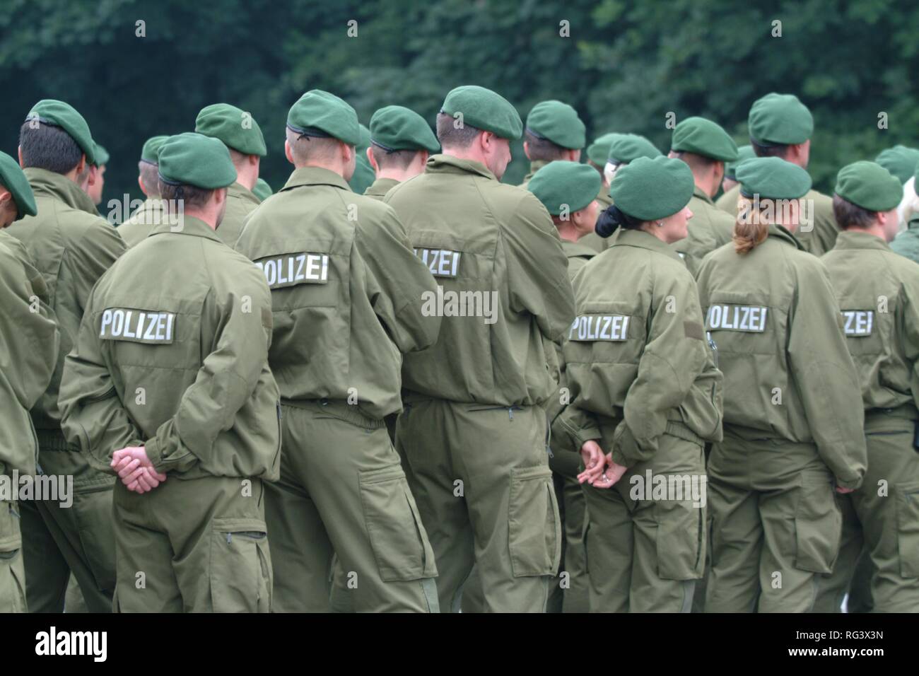 DEU, Germany : Anti riot Police units, training at a realistic scenario ...