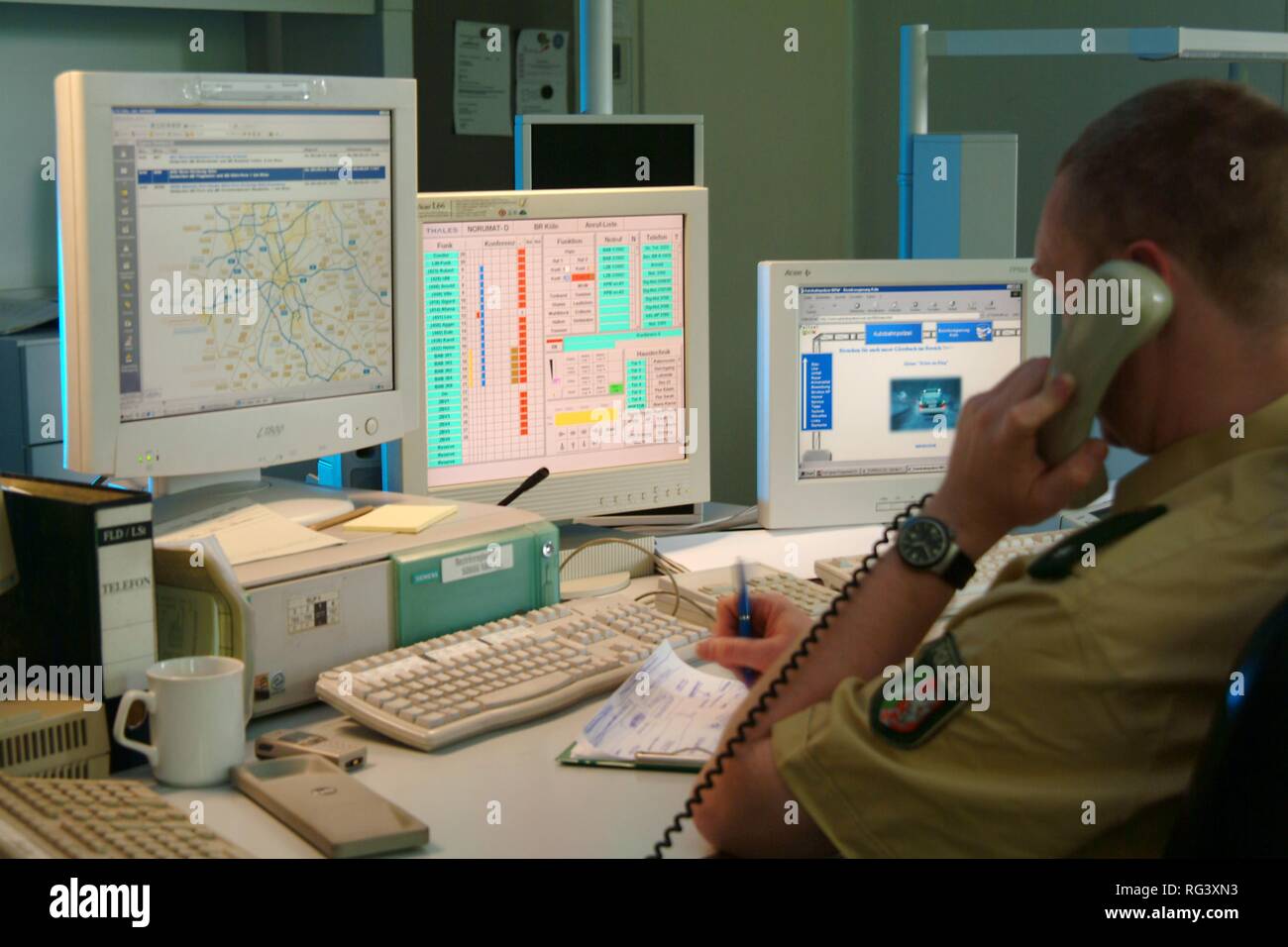 DEU, Germany, NRW: Police control center of the Highwaypolice, Highway ...