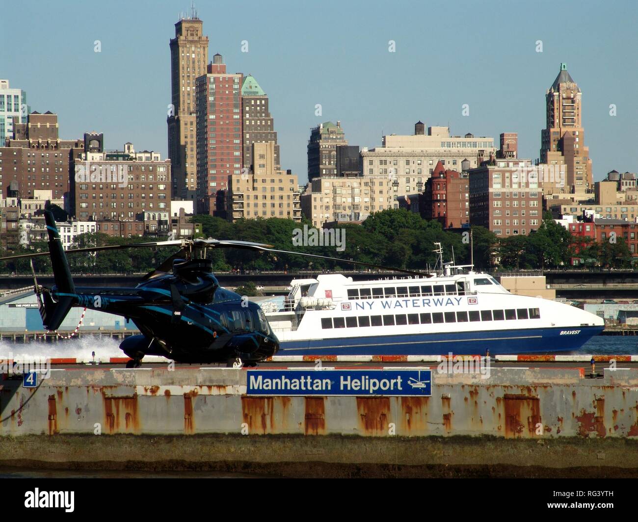 USA, United States of America, New York City: Manhattan Heliport ...