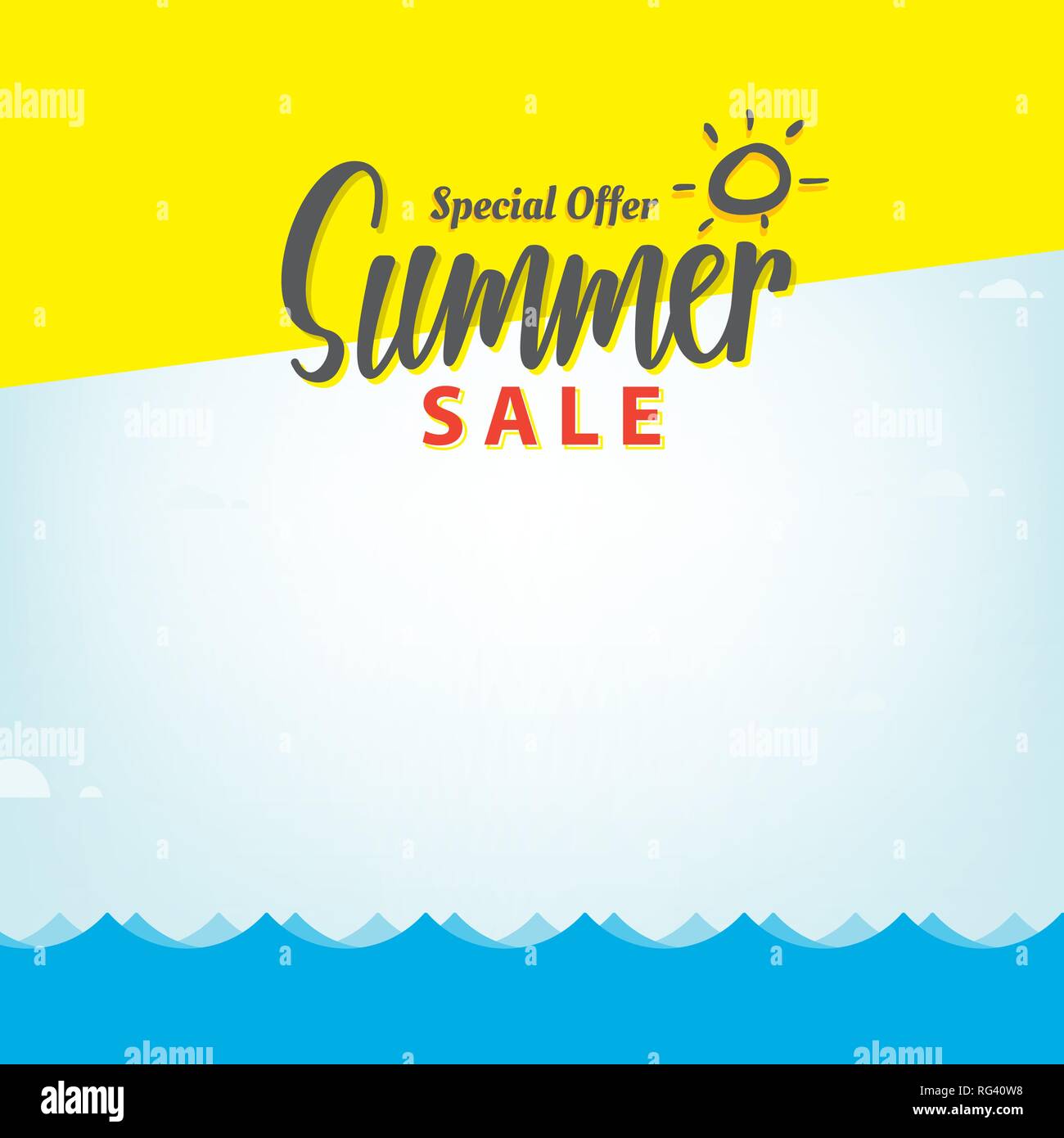Summer Sale blank frame heading design for banner or poster. Sale and ...