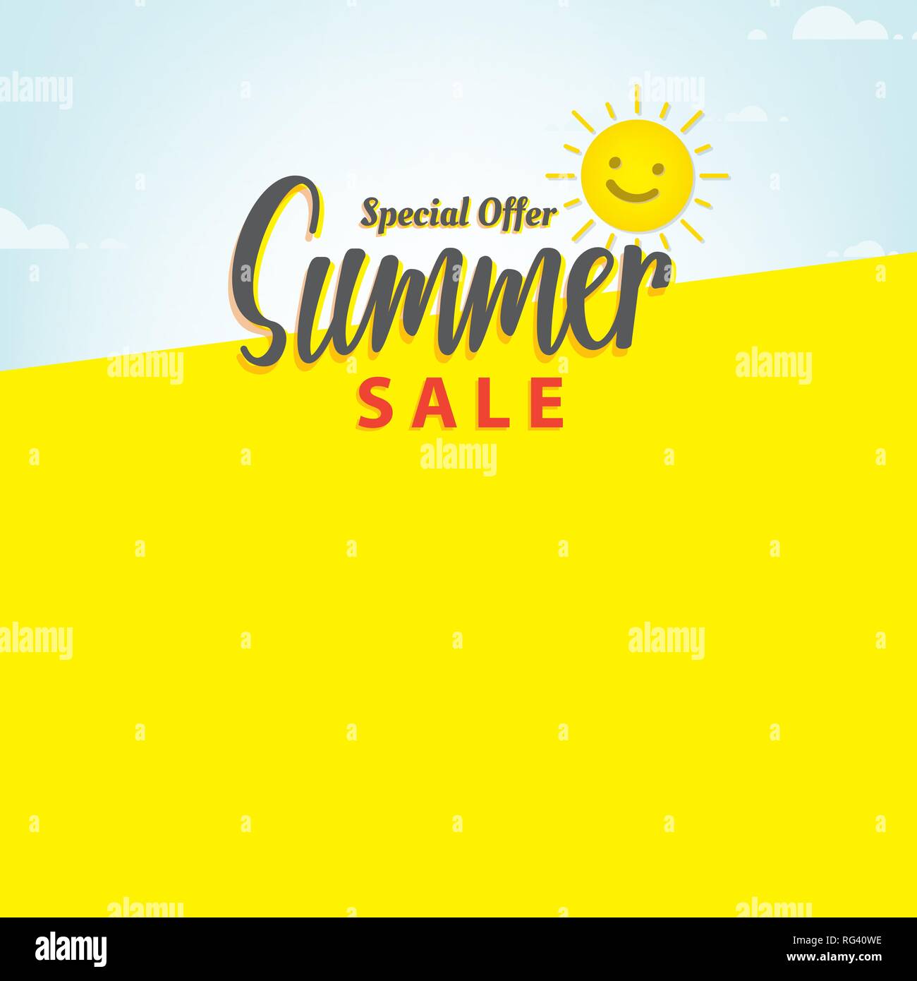 Summer Sale blank frame heading design for banner or poster. Sale and ...