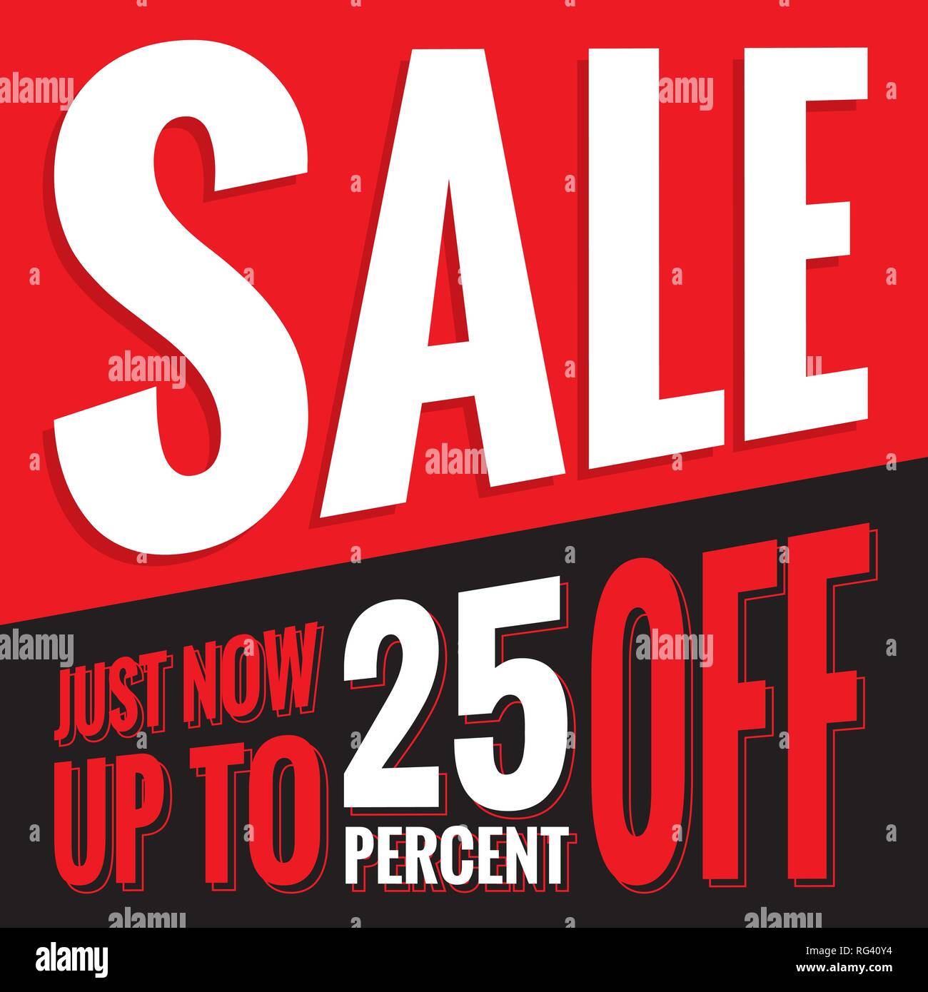 Vol.2 Sale sign set red and black 25 percent heading design for banner ...