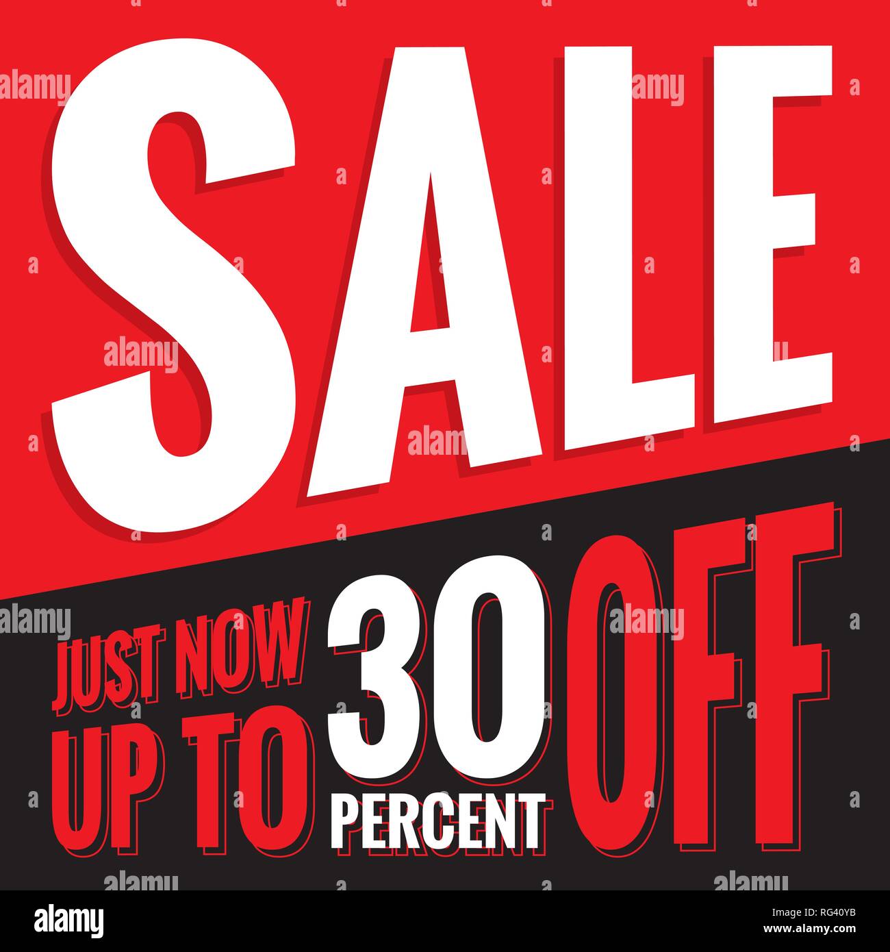 Vol.2 Sale sign set red and black 30 percent heading design for banner ...