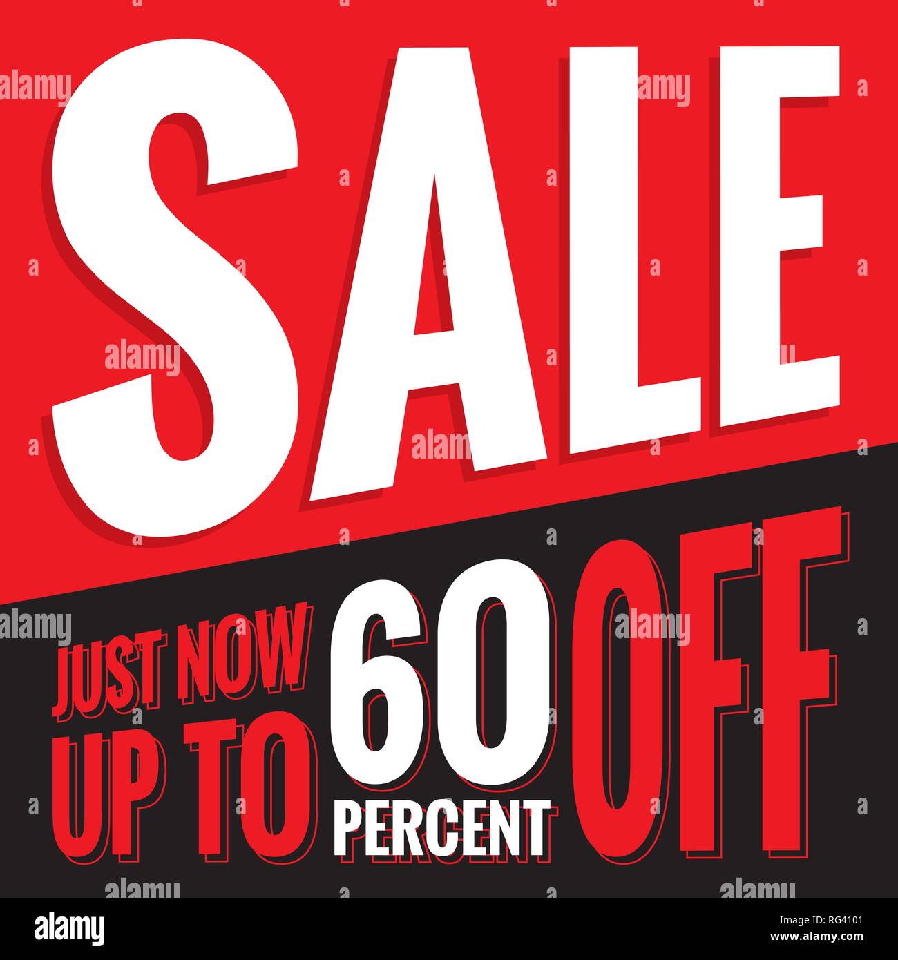 Vol.2 Sale sign set red and black 60 percent heading design for banner ...