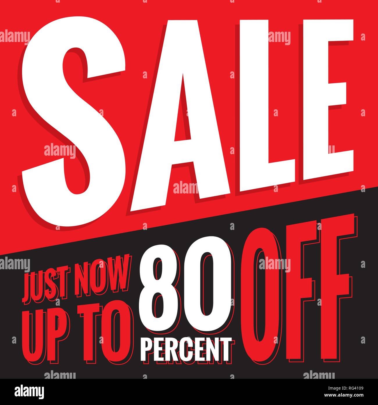 Vol.2 Sale sign set red and black 80 percent heading design for banner ...