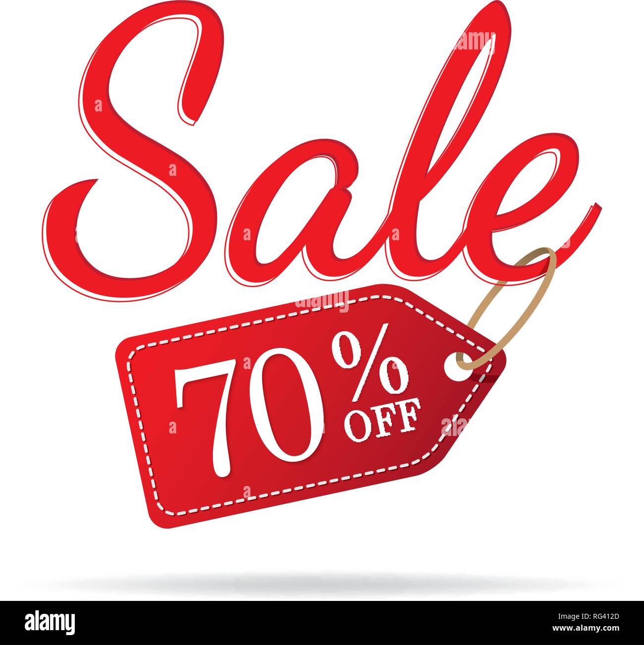 Vol.3 Sale sign set red on white background 70 percent off heading ...