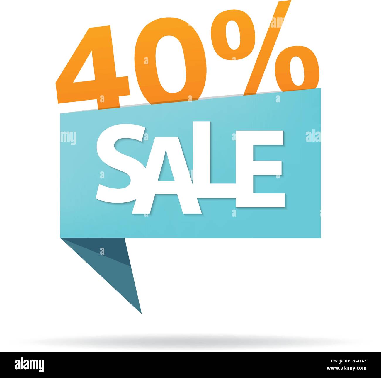 Vol.4 Sale sign set blue and orange 40 percent heading design for ...