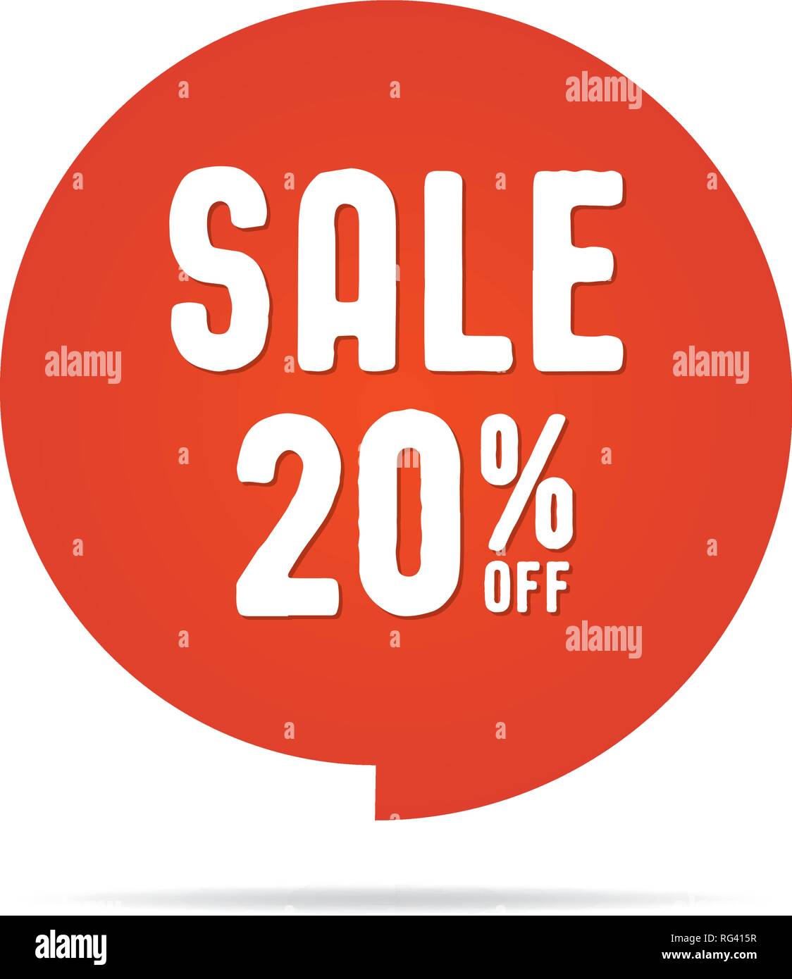 Vol.5 Sale sign set red 20 percent heading design for banner or poster ...