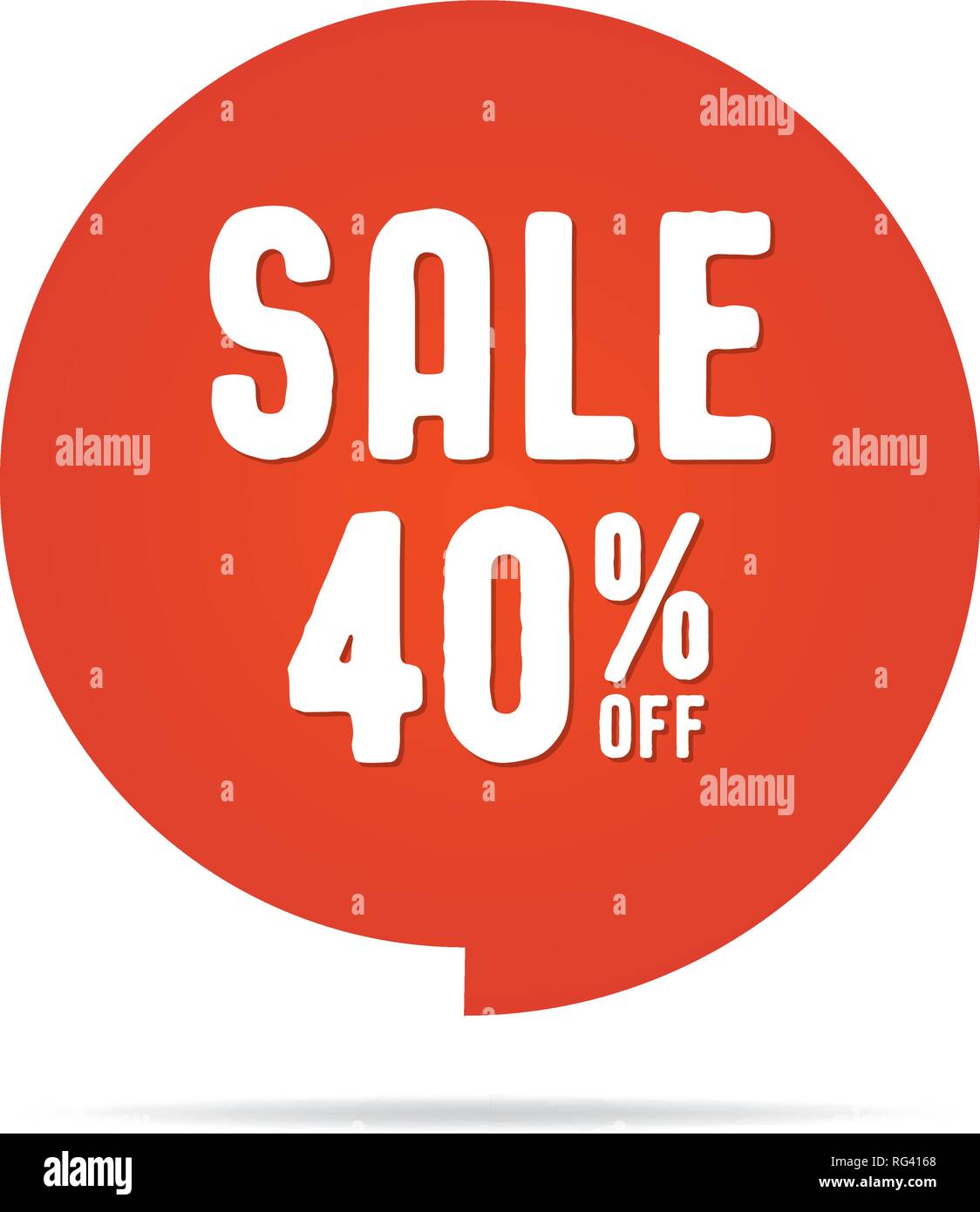 Vol.5 Sale sign set red 40 percent heading design for banner or poster ...