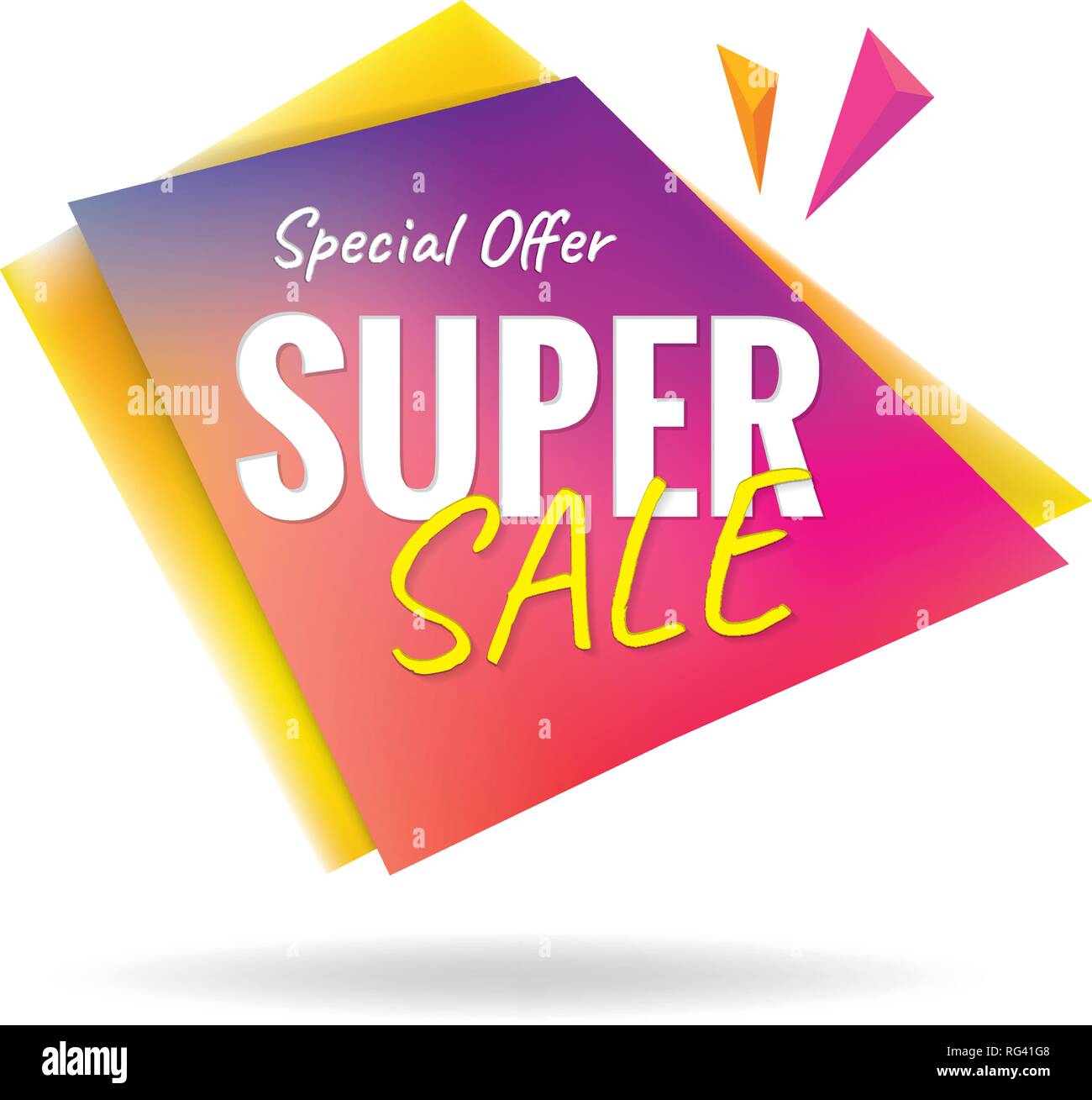 Super Sale colorful sharp heading design for banner or poster. Sale and ...