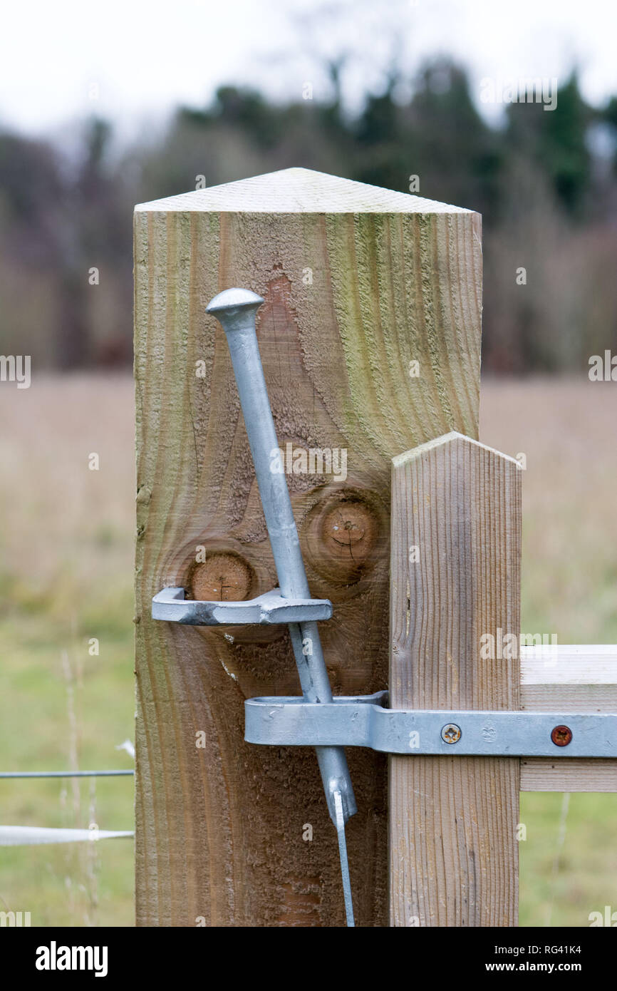 Newly installed wooden gate with new security gate lock arrangement ...