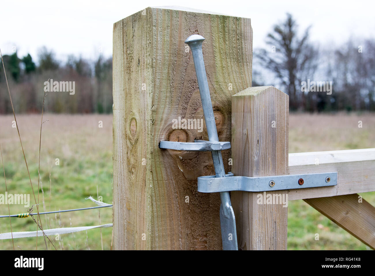 Newly installed wooden gate with new security gate lock arrangement ...