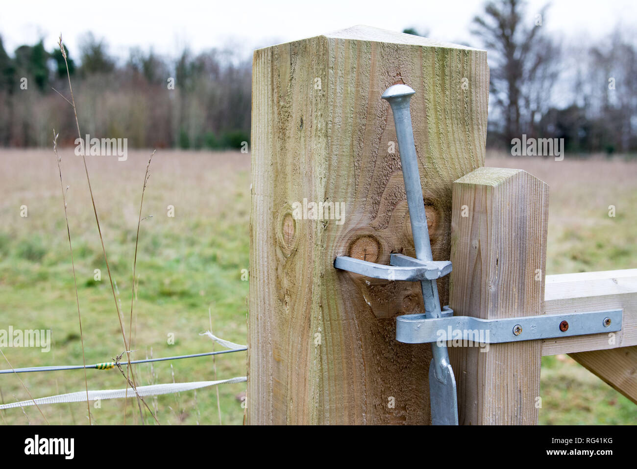 Newly installed wooden gate with new security gate lock arrangement ...