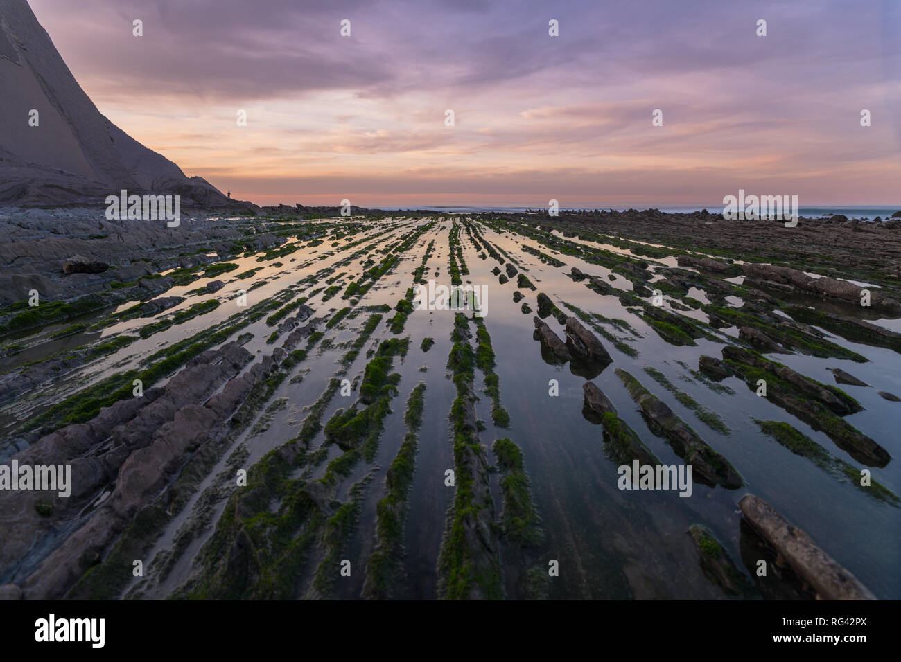 View from Sakoneta at the Flysch Geological park at Zumaia. A famous ...
