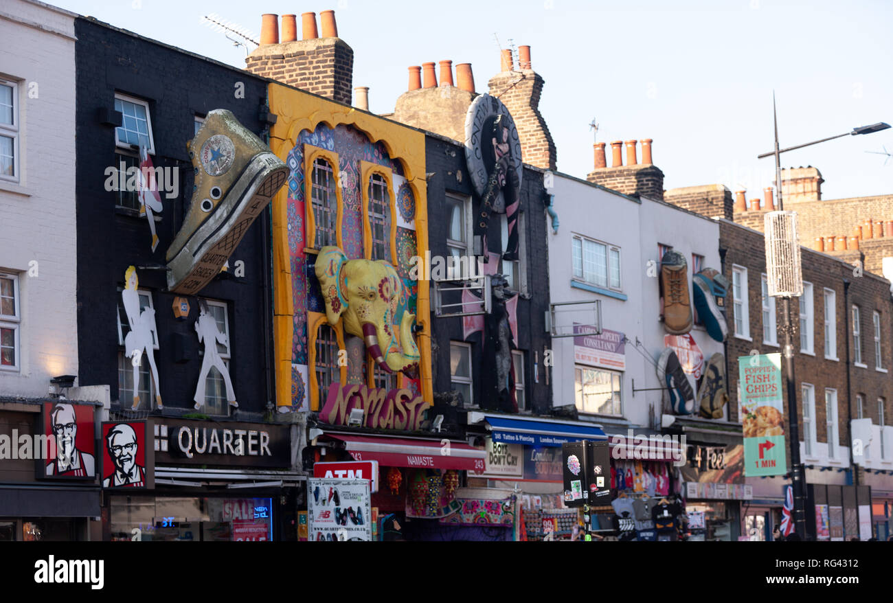London, England - January 20, 2019. Camden town and its famed Camden ...