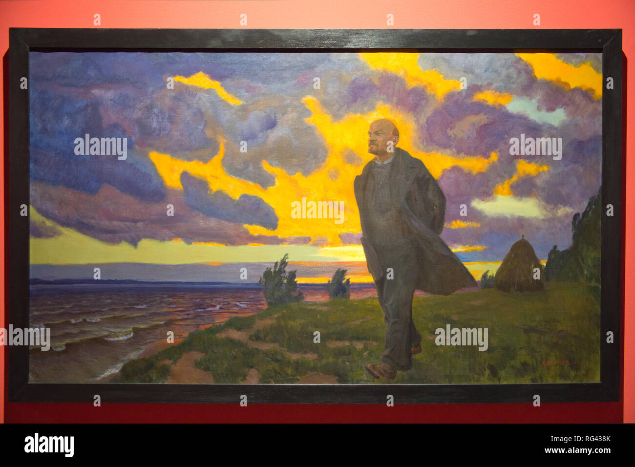 Vladimir Lenin in Razliv. 1949. Oil on Canvas. 132 x 189,5 cm Stock ...