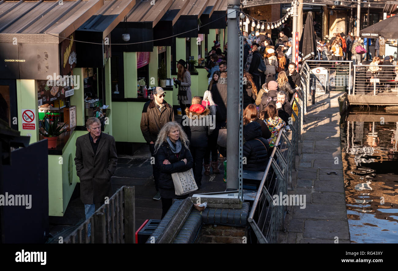 London, England - January 20, 2019. Camden town and its famed Camden ...