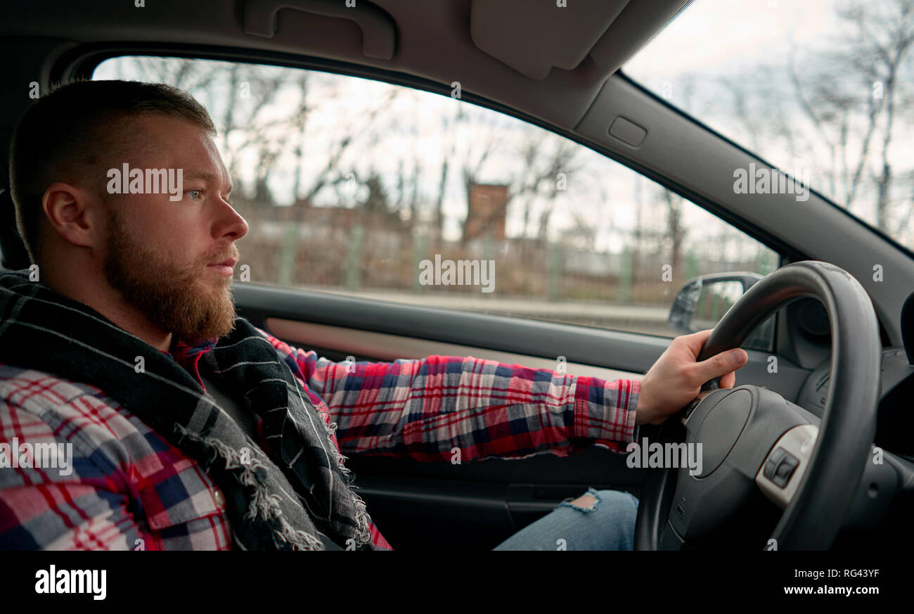 man behind the wheel Stock Photo - Alamy