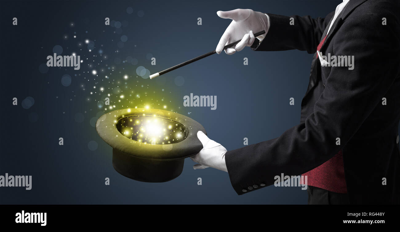 White glove hand conjuring something mysterious Stock Photo - Alamy