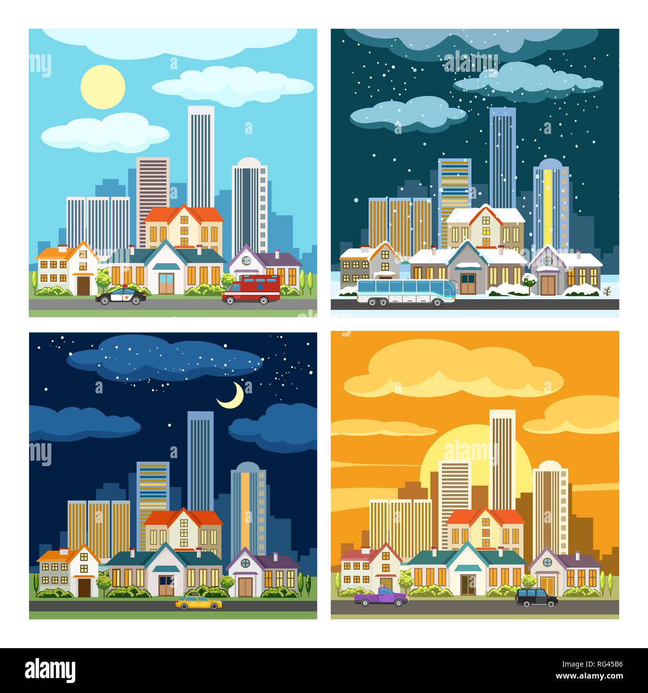 City Night Time Clipart